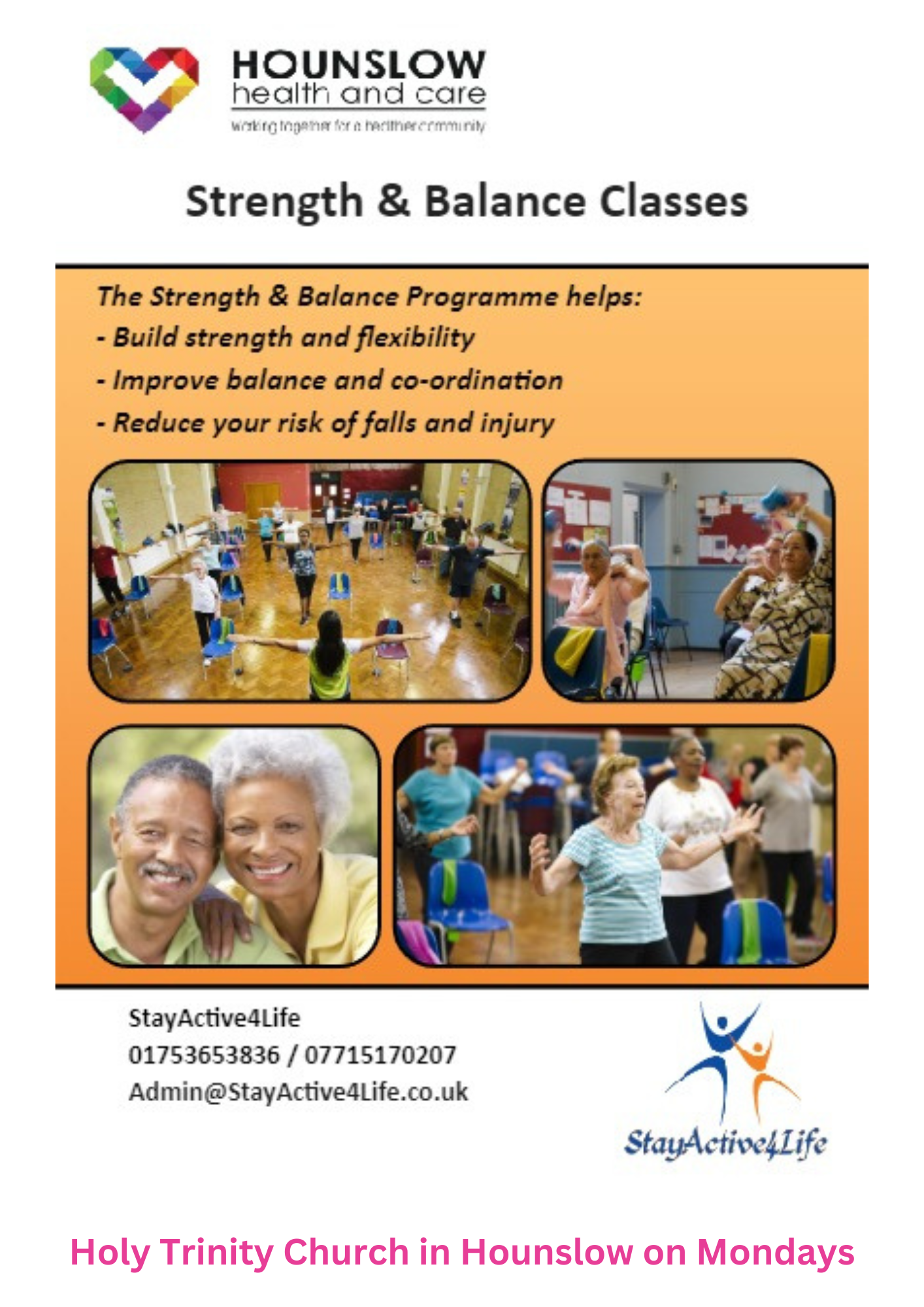 Strength & Balance Classes - Holy Trinity Church in Hounslow on Mondays ...